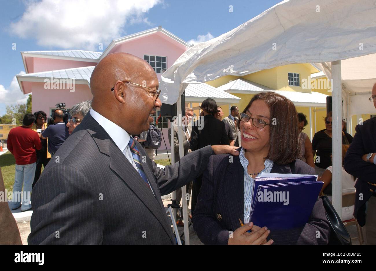 Secretary Alphonso Jackson with Senator Mel Martinez in Miami, Florida ...