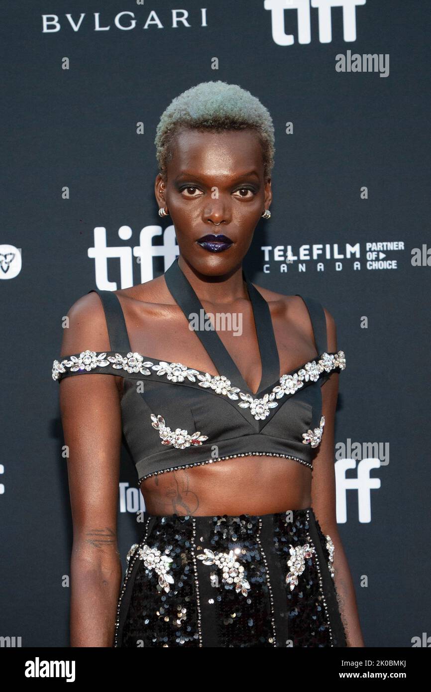 Sheila Atim attends the premiere of "The Woman King" at Roy Thomson ...