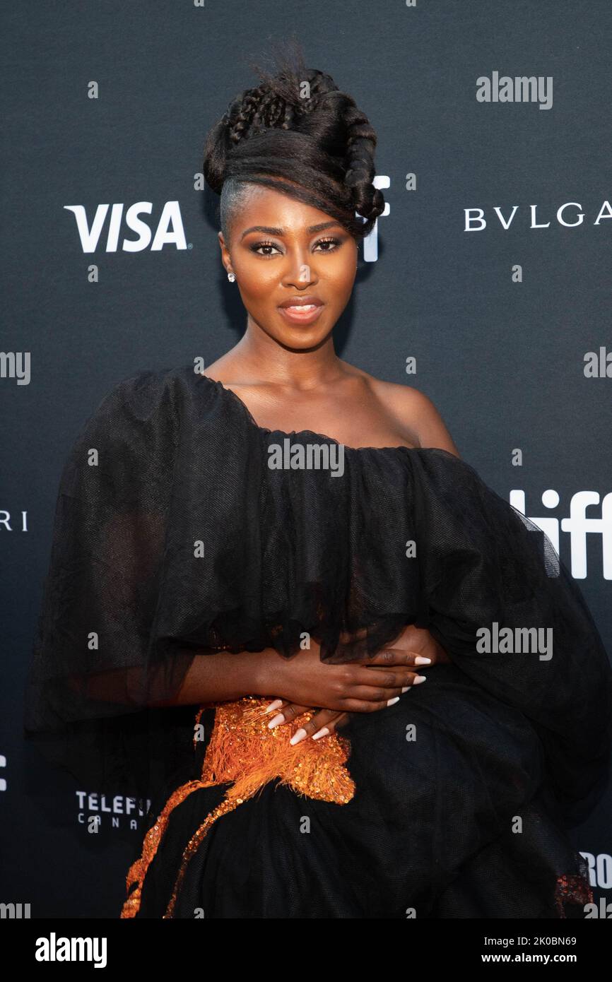 Jayme Lawson attends the premiere of "The Woman King" at Roy Thomson ...