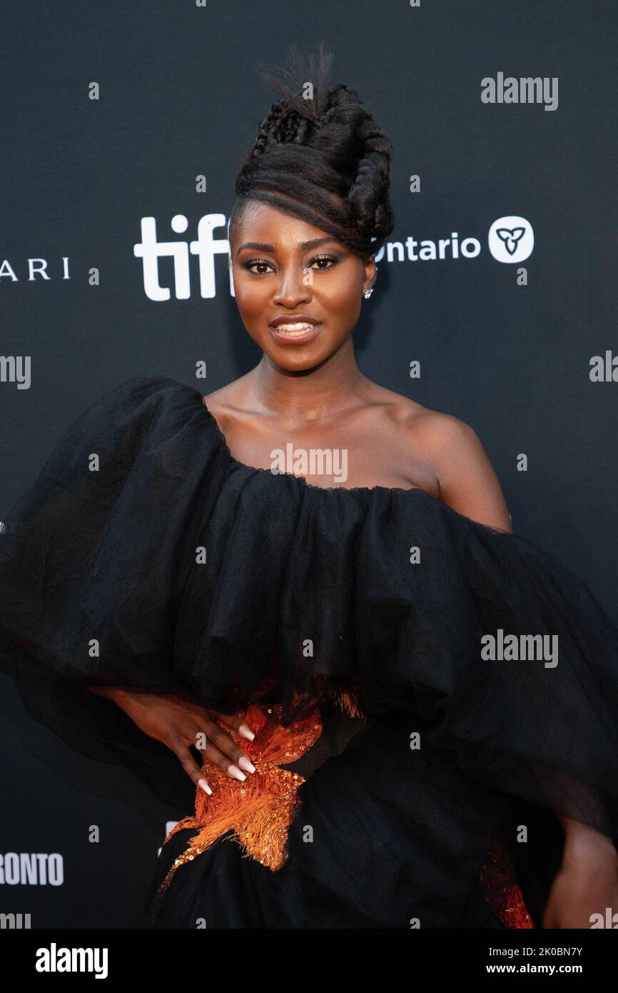 Jayme Lawson attends the premiere of "The Woman King" at Roy Thomson ...