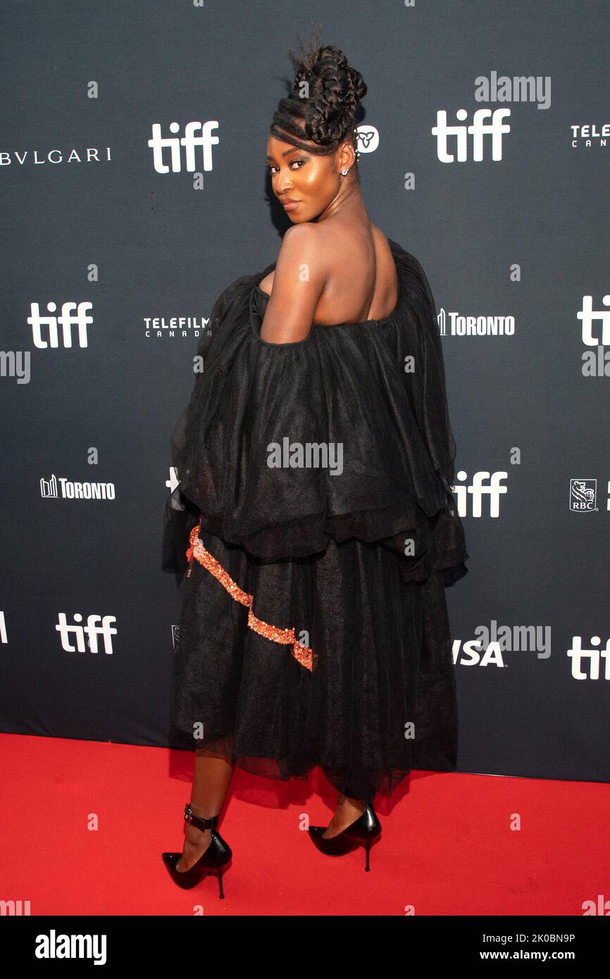 Jayme Lawson attends the premiere of "The Woman King" at Roy Thomson ...