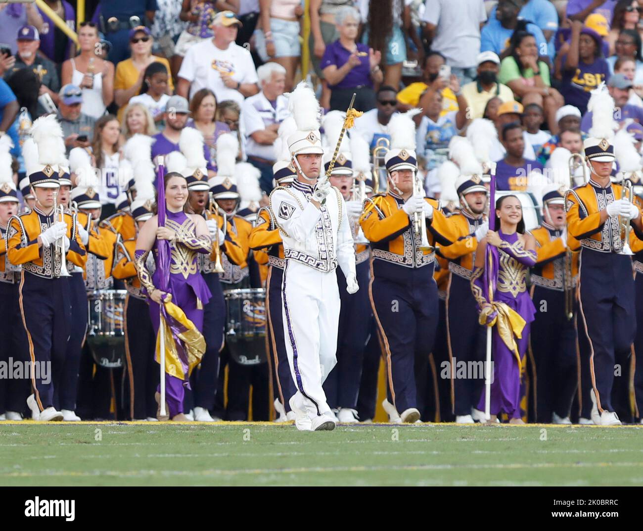 The Golden Band from Tigerland perform during a college football game ...