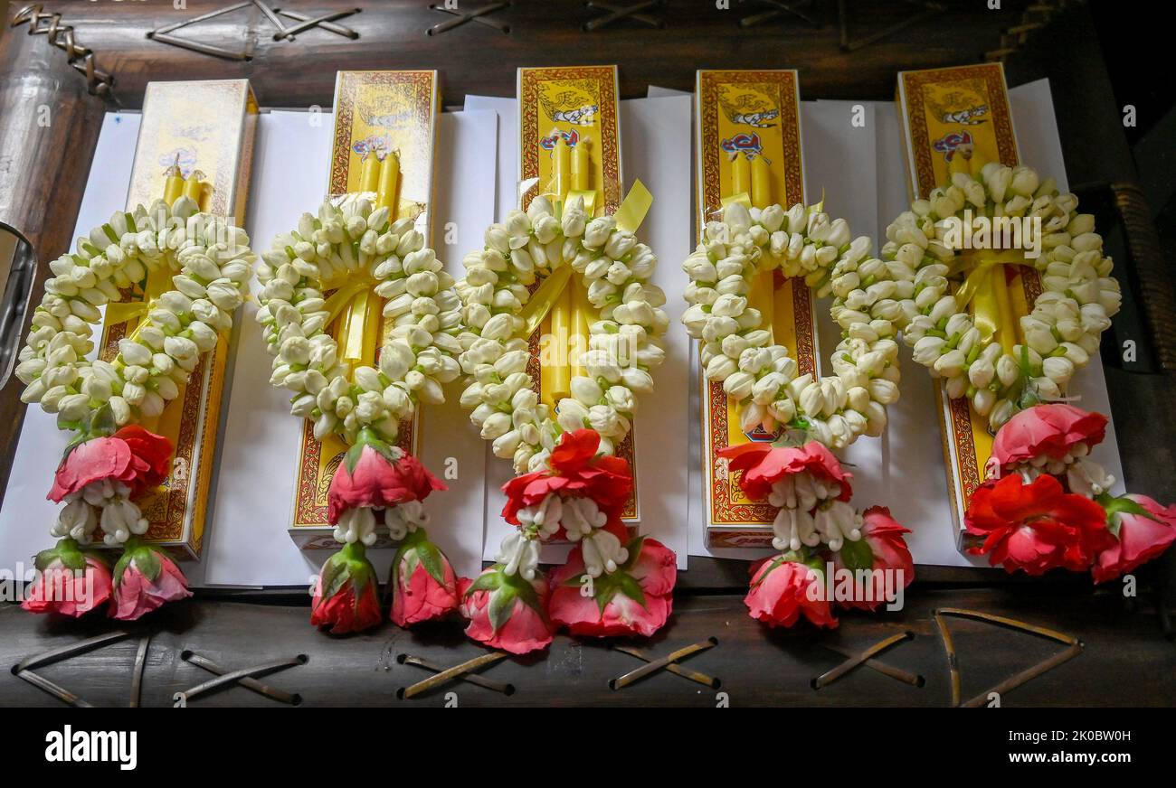 Bangkok, Thailand. 09th Sep, 2022. A close up view of gifts provided to ...