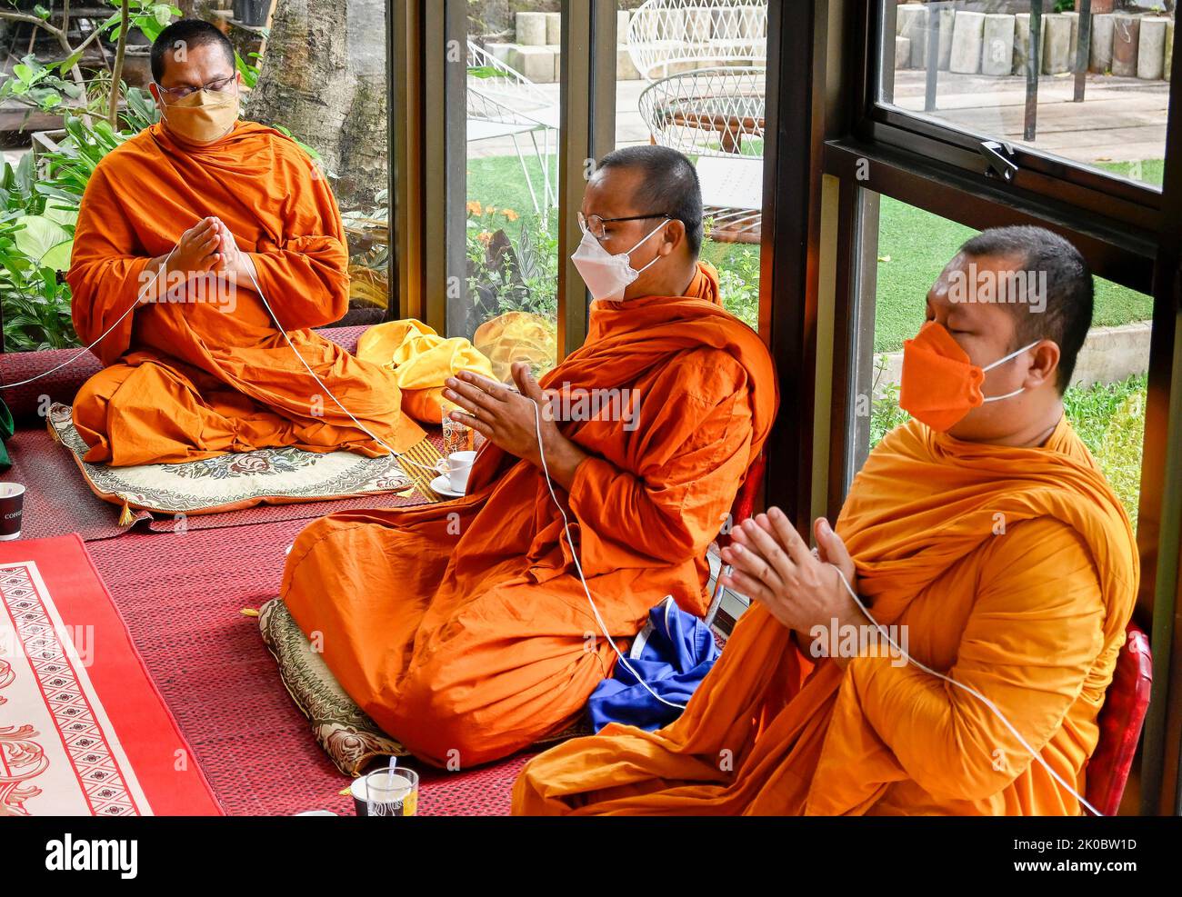 Bangkok, Thailand. 09th Sep, 2022. A close up view of Thai monks ...