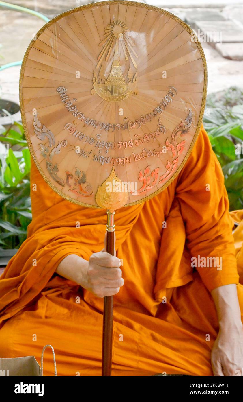 Bangkok, Thailand. 09th Sep, 2022. A close up view of a Thai monk ...