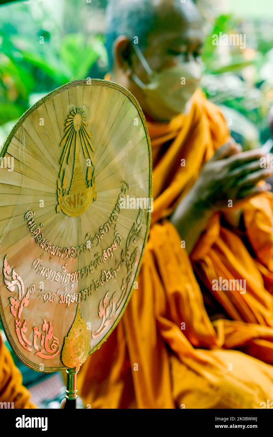 Bangkok, Thailand. 09th Sep, 2022. A close up view of a Thai monk ...