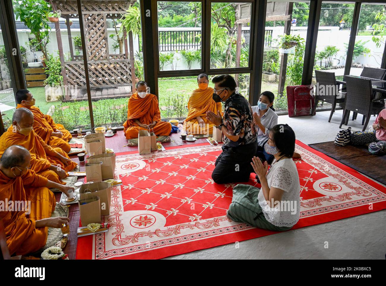 Bangkok, Thailand. 09th Sep, 2022. Devotees offering prayers during the ...