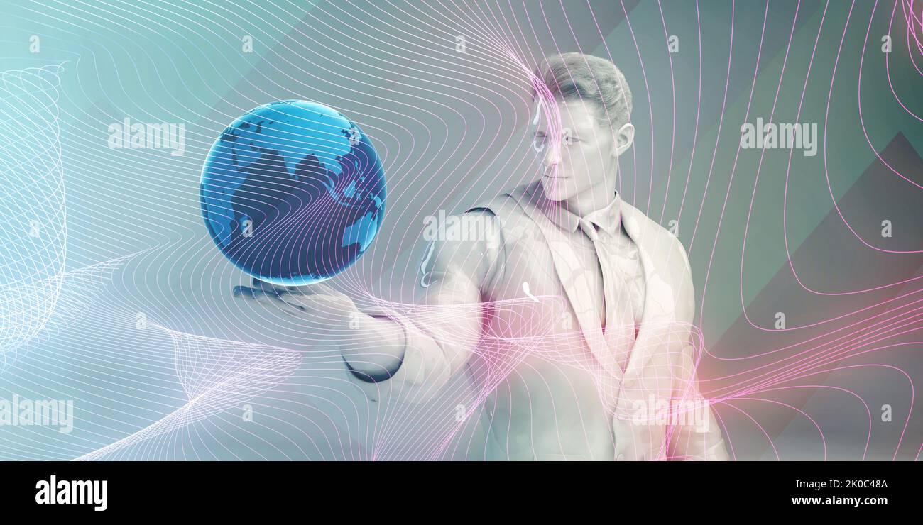 Digital Science with Virtual Technology in Art Stock Photo - Alamy