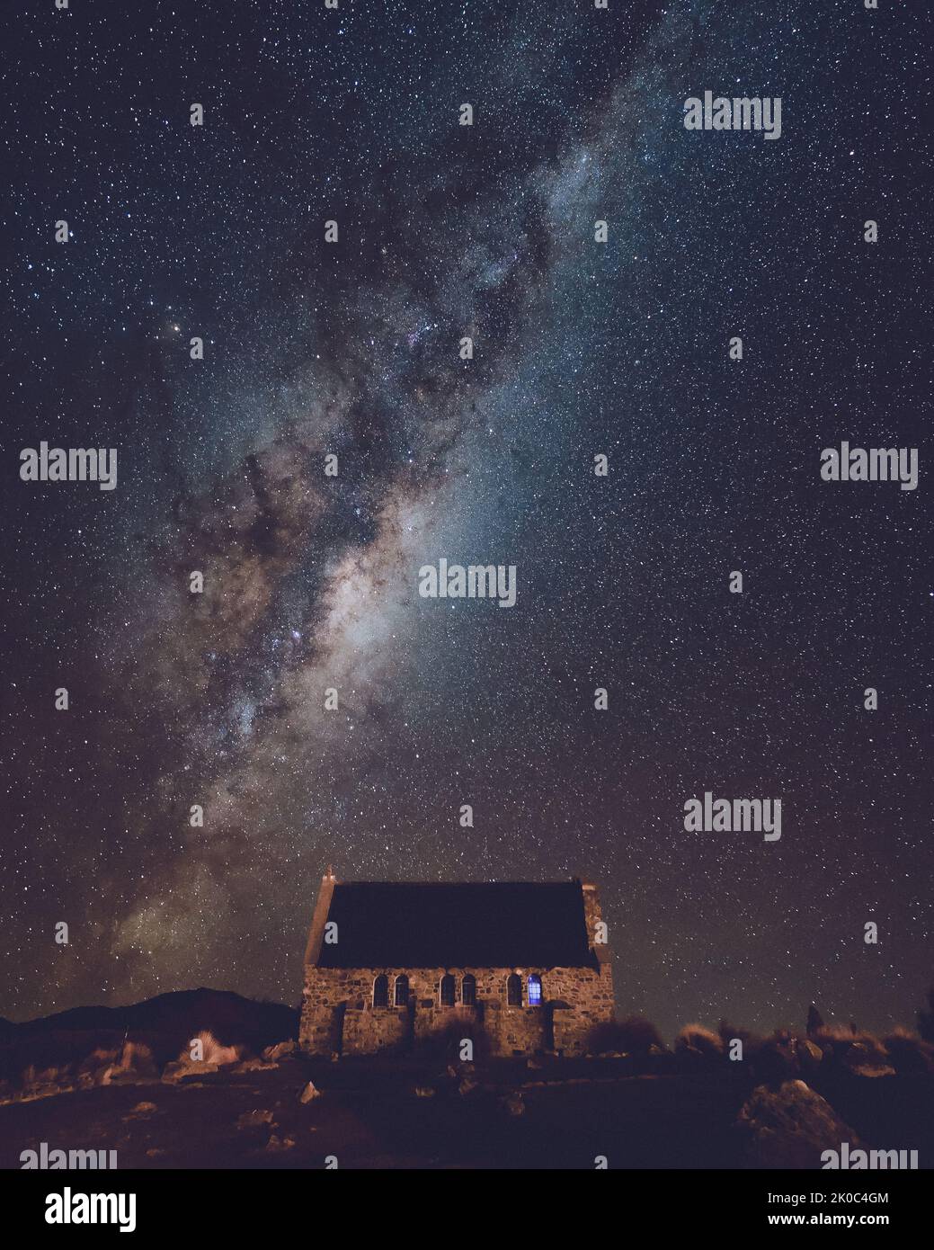 Milky way sky at Church of the Good Shepard Stock Photo - Alamy