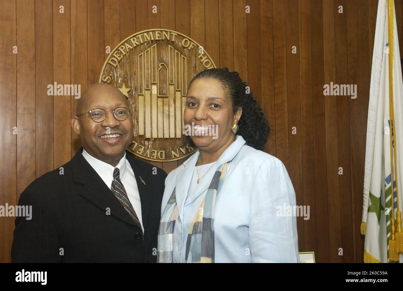 Secretary Alphonso Jackson with Marcella Belt, HUD Staff. Secretary ...