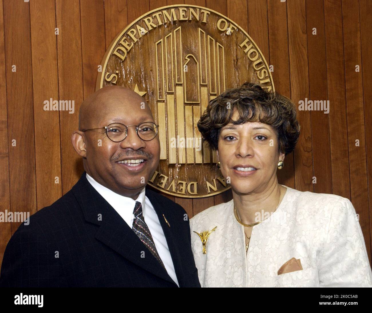 Secretary Alphonso Jackson with Marcella Belt, HUD Staff. Secretary ...