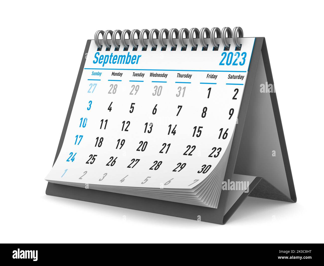 2023 year. Calendar for September. Isolated 3D illustration Stock Photo ...