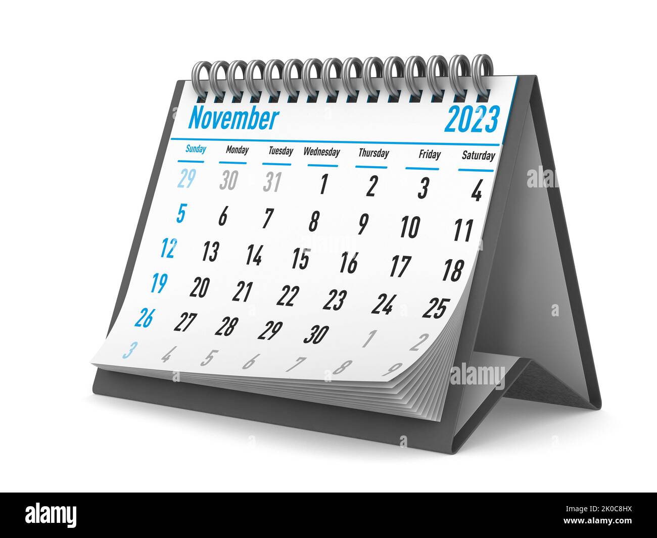 2023 year. Calendar for November. Isolated 3D illustration Stock Photo ...