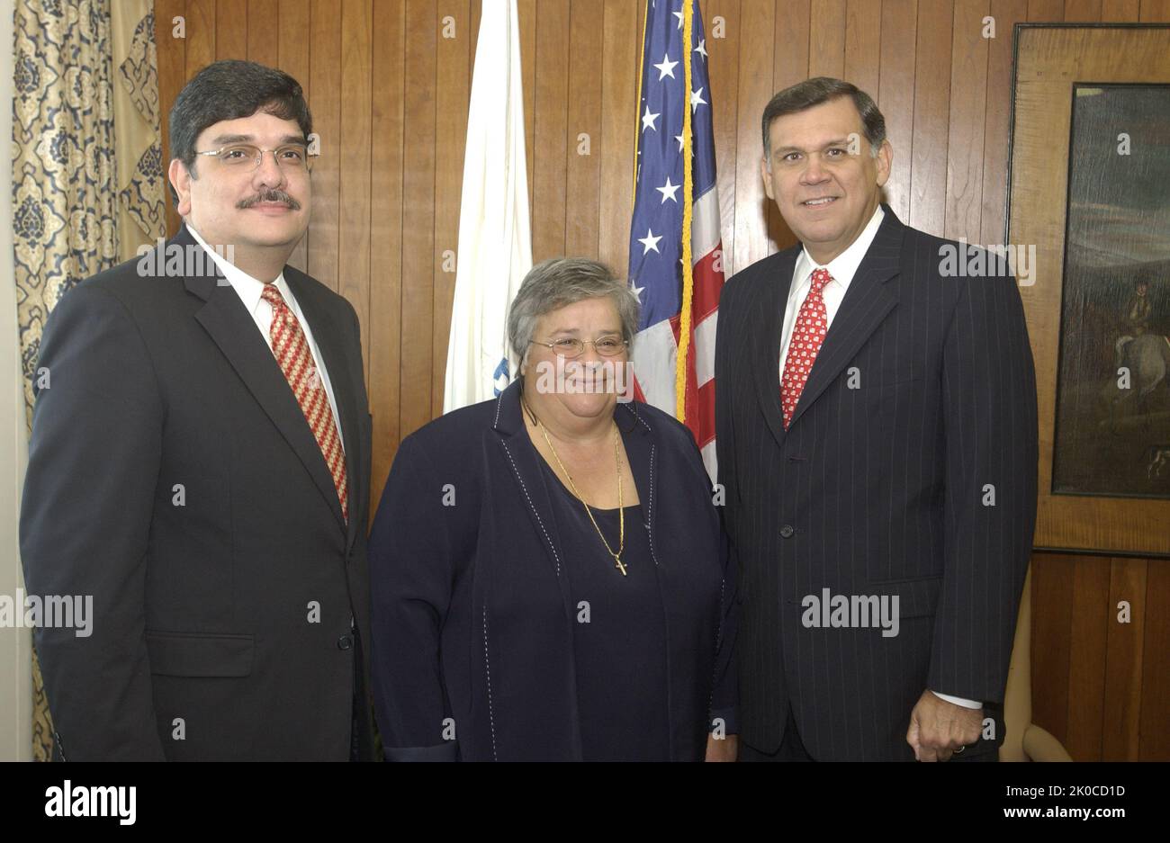 Secretary Mel Martinez with Puerto Rico Minister Ileana Echegoyan ...