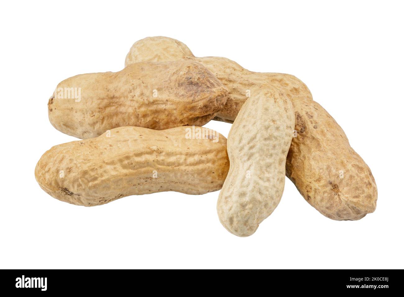 Bunch of peanuts in a shell isolated on white background. File contains ...