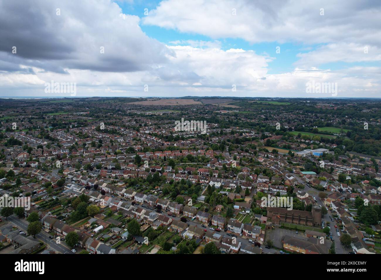 Aerial View of Bury Park Luton Town of England UK on a Cloudy Day Stock ...