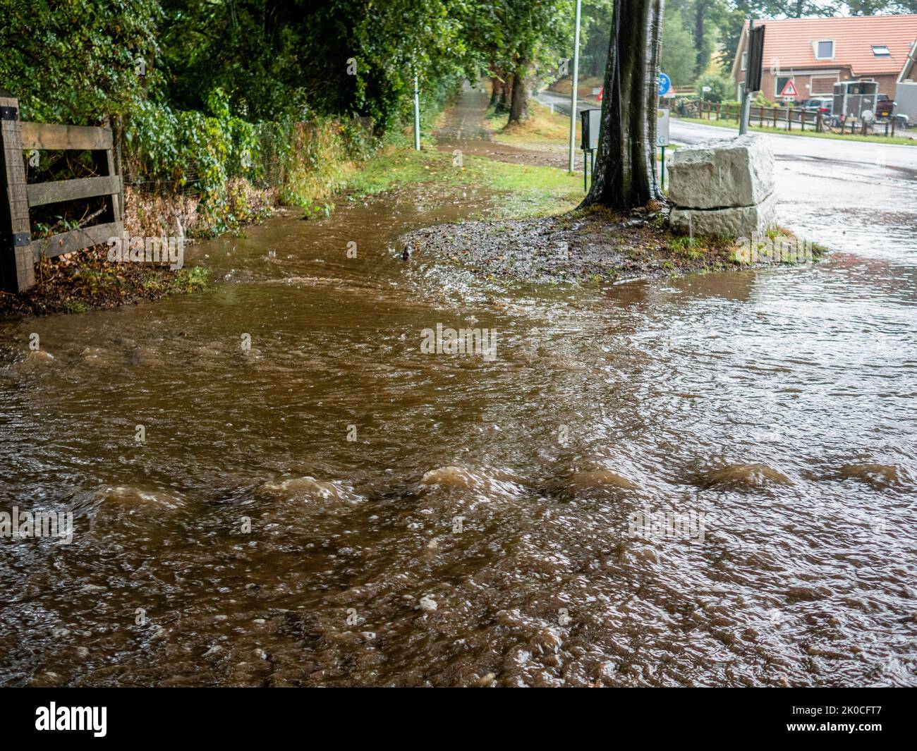 Groesbeek, Netherlands. 10th Sep, 2022. A view of a street completely ...