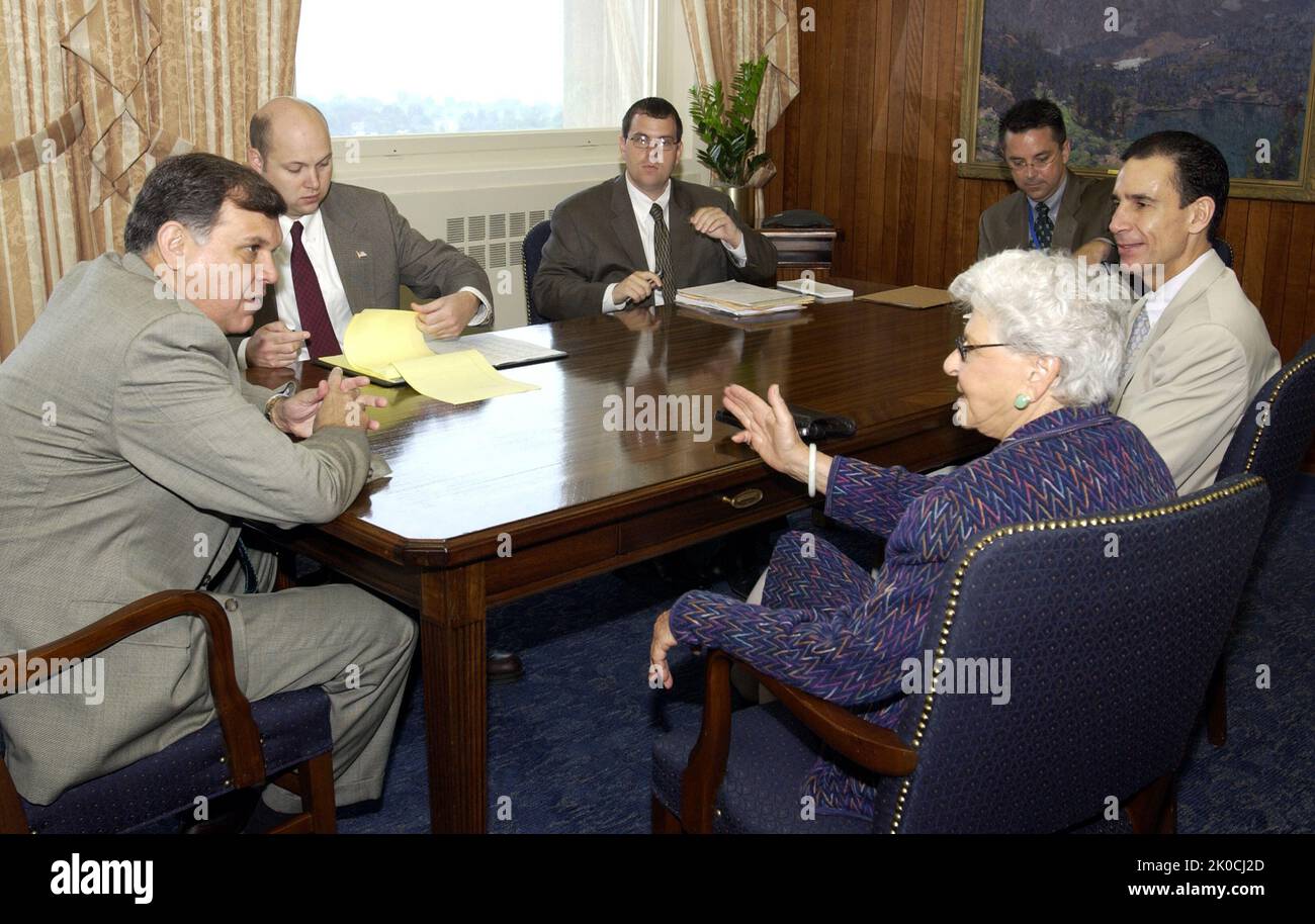 Secretary Mel Martinez with Deborah Szekely. Secretary Mel Martinez ...