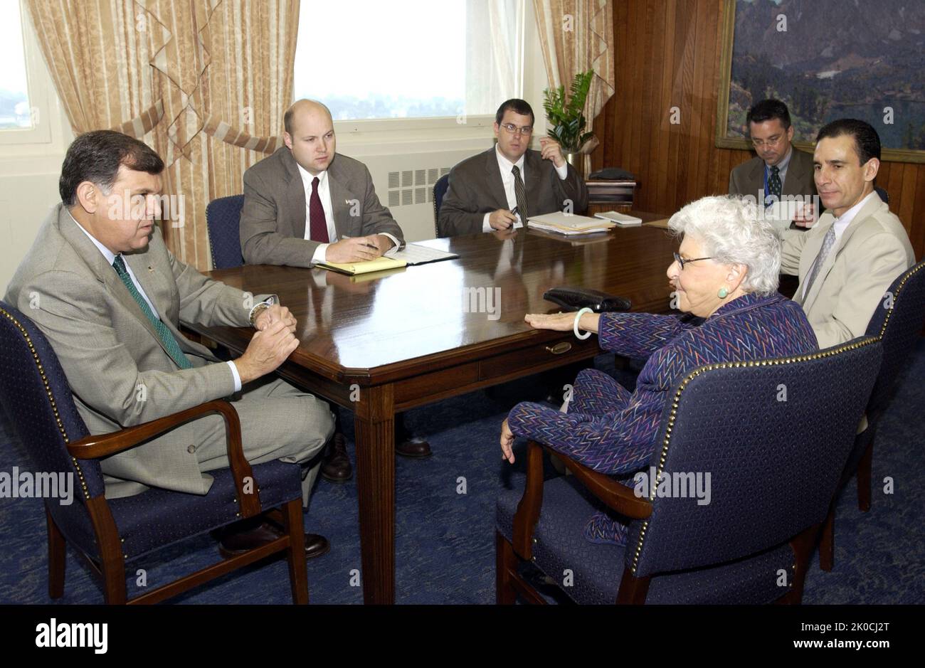 Secretary Mel Martinez with Deborah Szekely. Secretary Mel Martinez ...