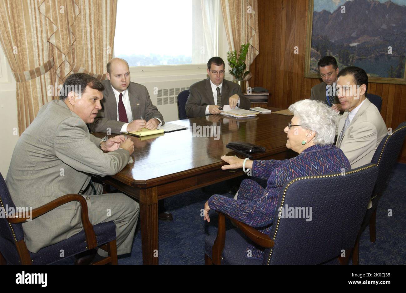 Secretary Mel Martinez with Deborah Szekely. Secretary Mel Martinez ...