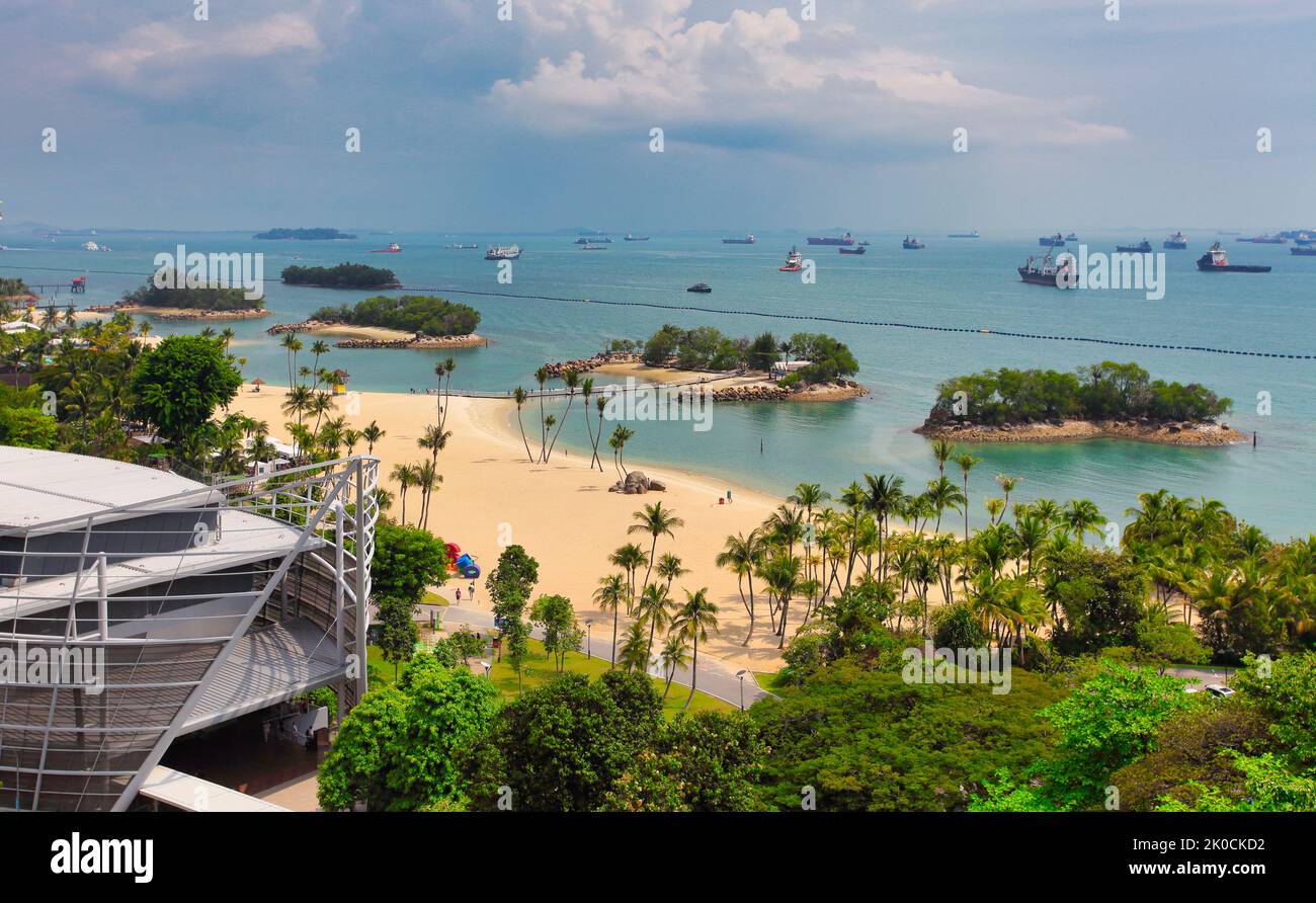 Aerial view siloso beach sentosa hi-res stock photography and images ...