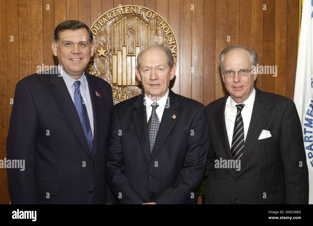 Secretary Mel Martinez, HUD General Counsel Richard Hauser, and Gary ...