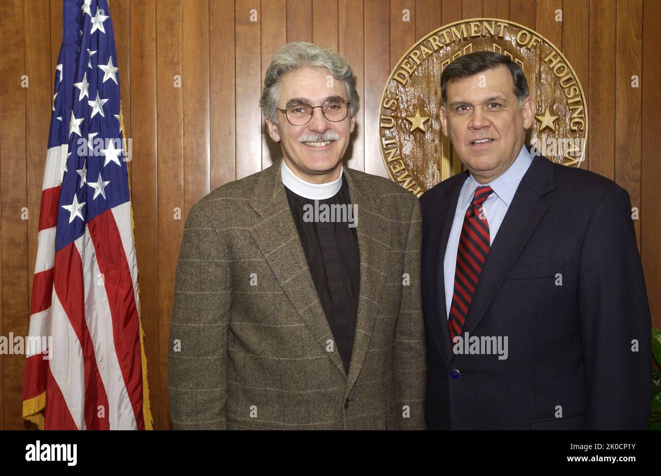 Secretary Mel Martinez with Reverend Luis Leon. Secretary Mel Martinez ...