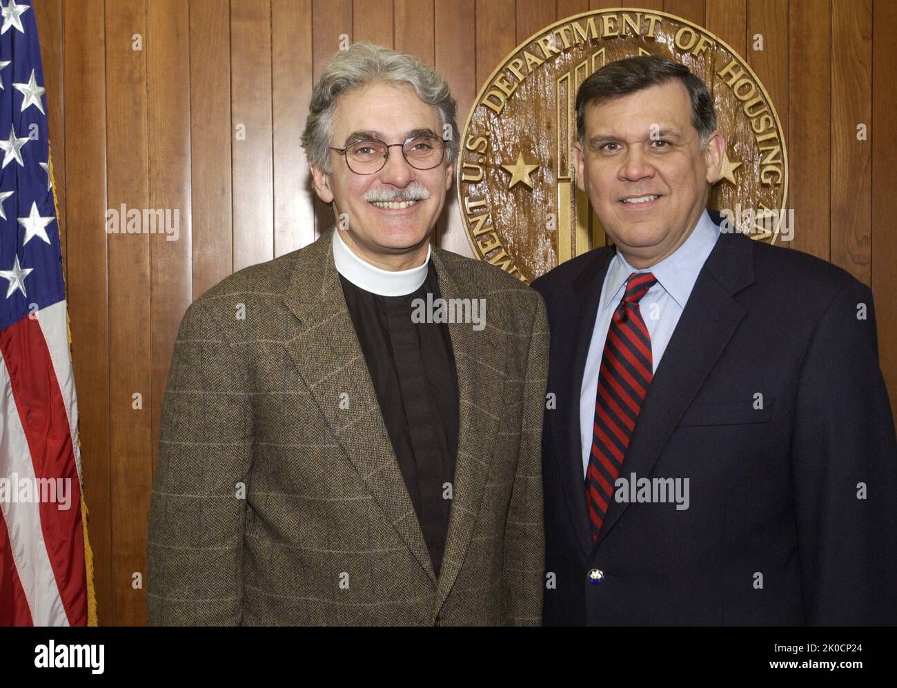Secretary Mel Martinez with Reverend Luis Leon. Secretary Mel Martinez ...