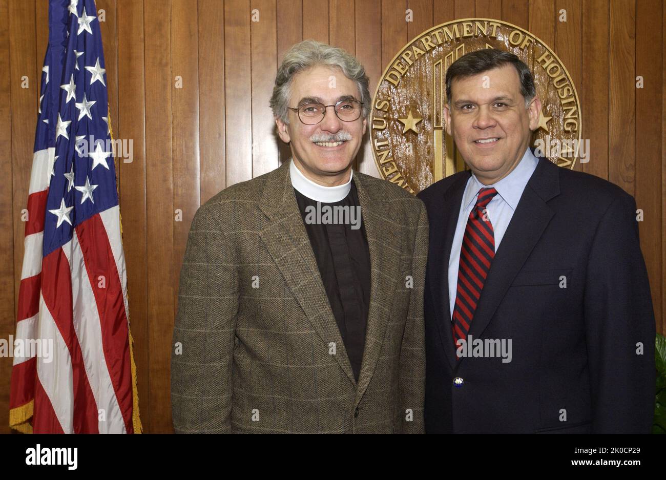 Secretary Mel Martinez with Reverend Luis Leon. Secretary Mel Martinez ...