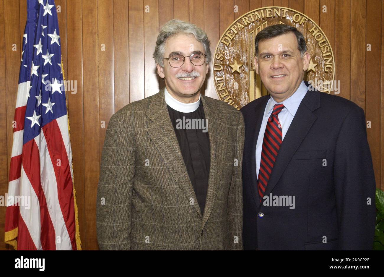 Secretary Mel Martinez with Reverend Luis Leon. Secretary Mel Martinez ...