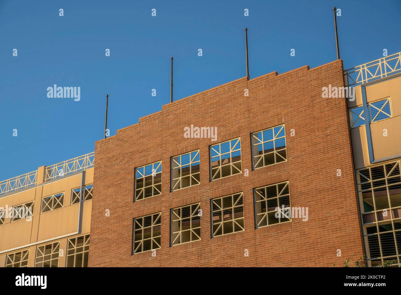 Parking garage of a sports stadium at Phoenix, Arizona. Exterior of a ...