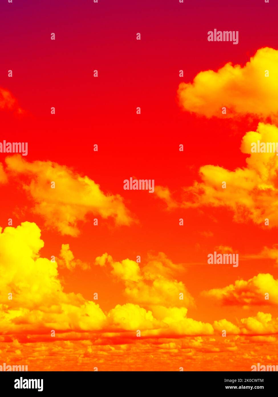 Woolpack clouds like a flock of sheep on a summer day. Illustration of ...