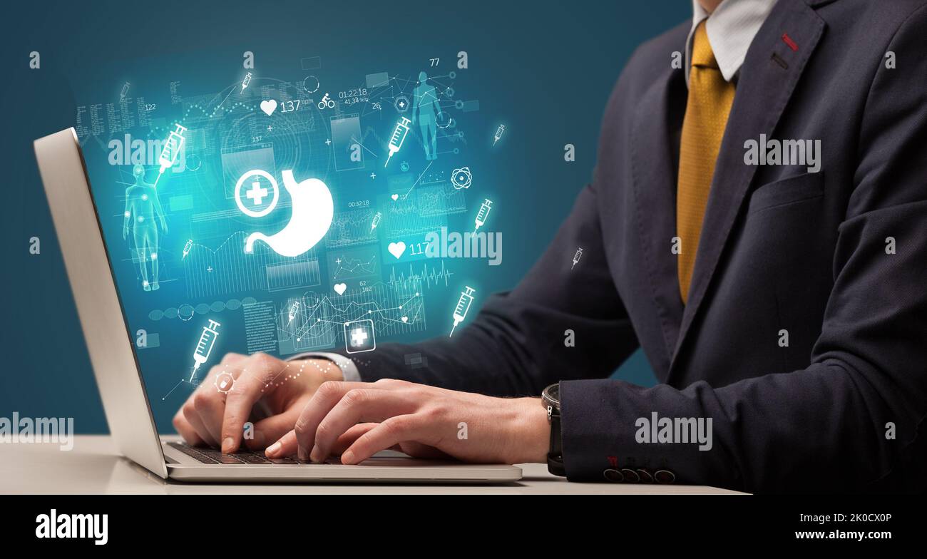 hand browsing on the internet for medical issues Stock Photo - Alamy