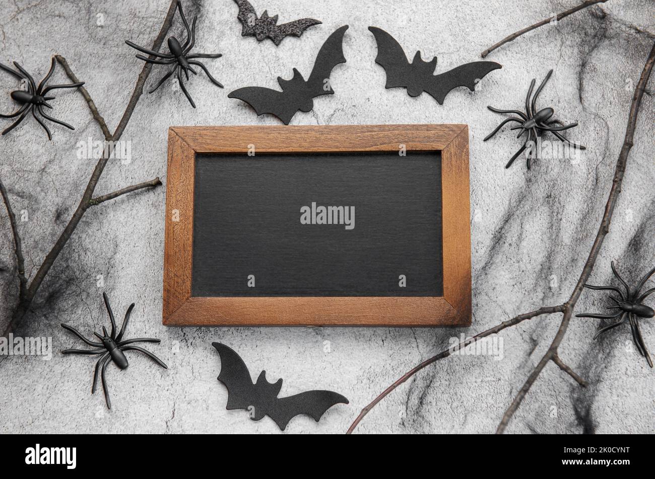 Halloween holiday background with decorations. Halloween background ...