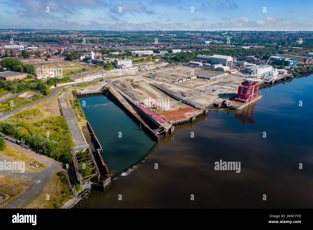 Drone images of Swan Hunter shipyard, Wallsend, Tyneside 2022 Stock ...