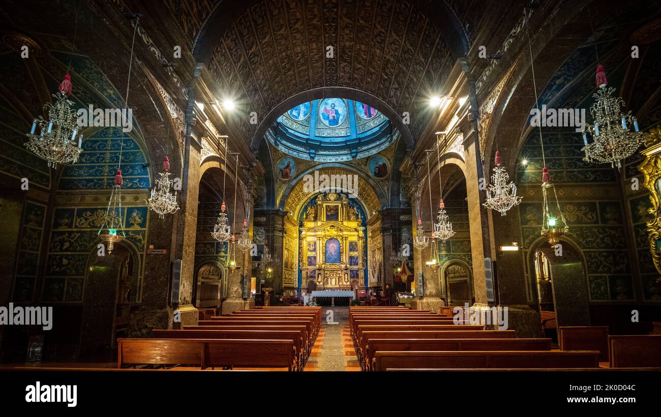 Interior of Basílica de la Mare de Déu de Lluc Church, Mallorca Stock ...