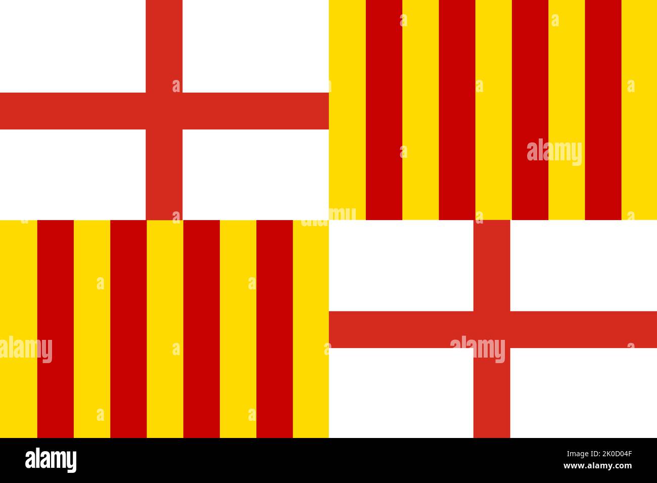 The flag os the Spanish city of Barcelona Stock Photo - Alamy