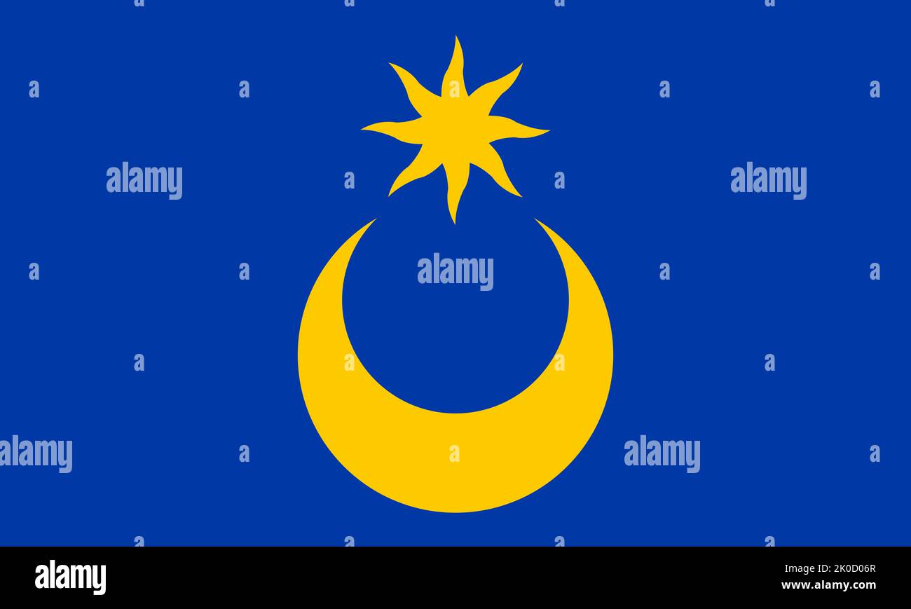 The traditional flag of the city of Portsmouth the English city Stock ...