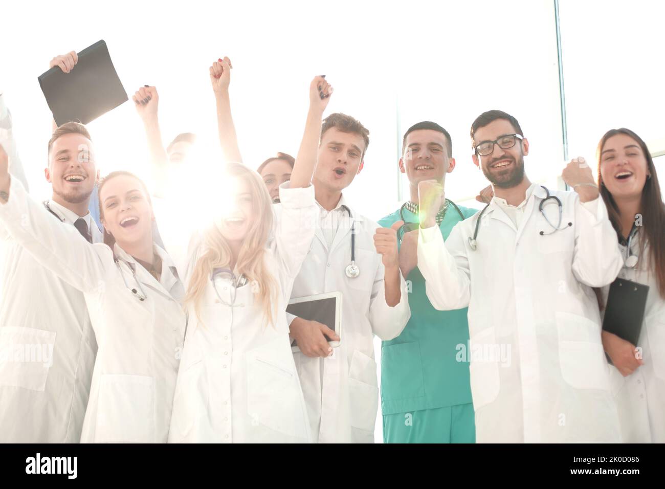 group of happy medical professionals. photo with copy space Stock Photo ...