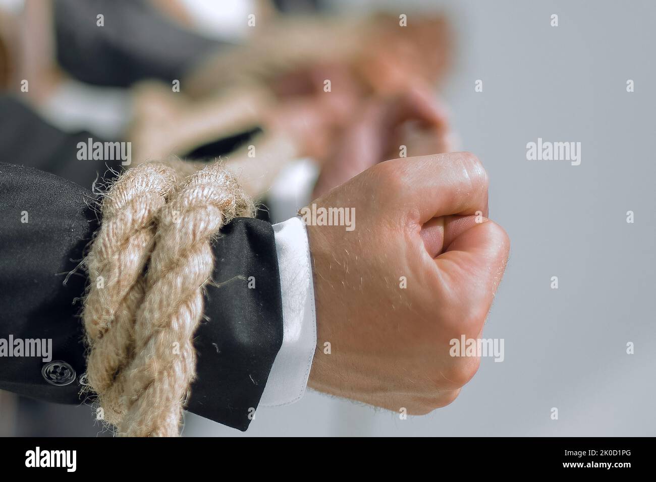 close up.the business team associated with a strong rope Stock Photo ...