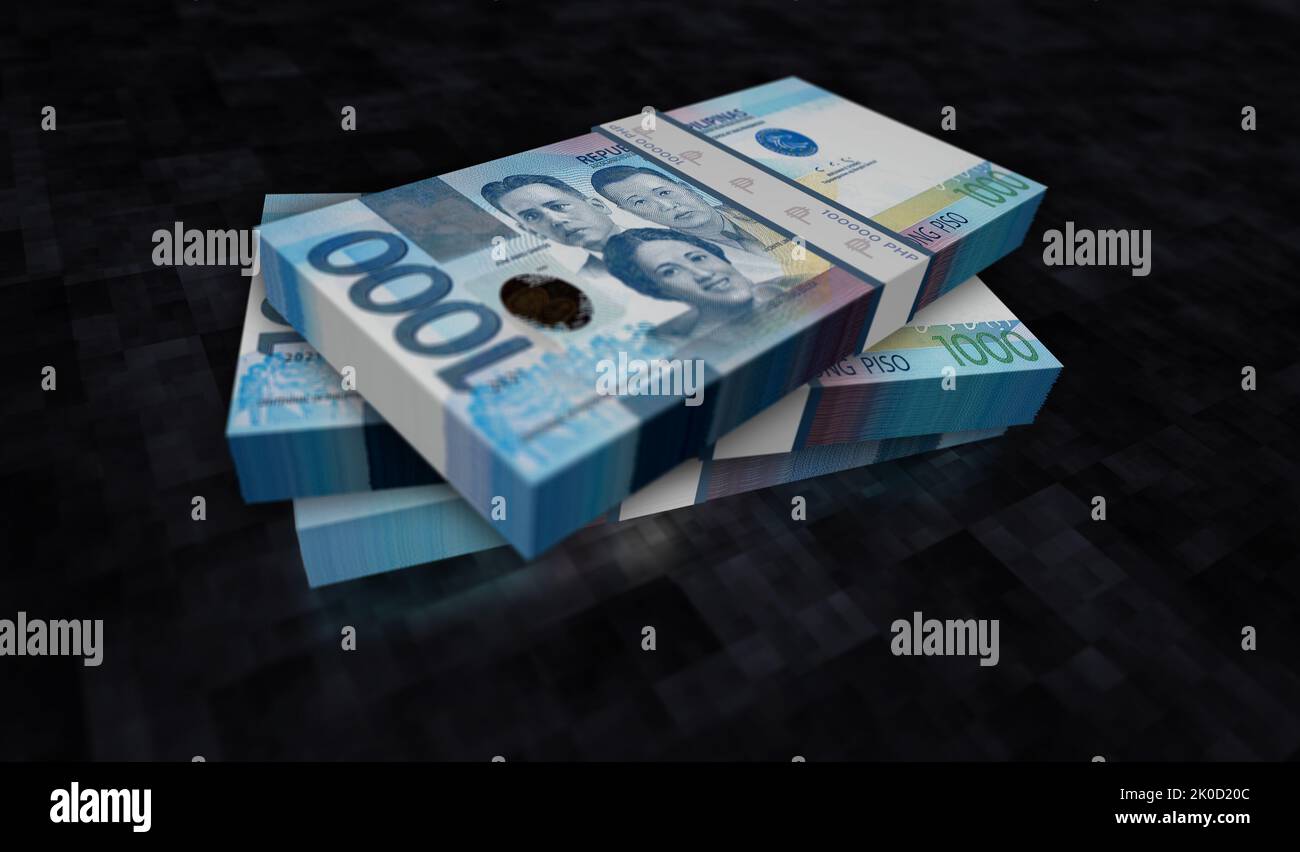 Philippines money Philippine Peso money pack 3d illustration. PHP ...