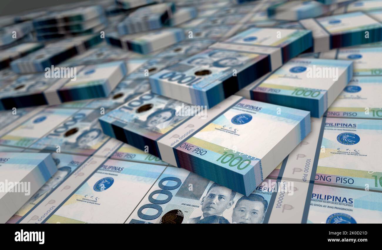 Philippines money Philippine Peso money pack 3d illustration. PHP ...