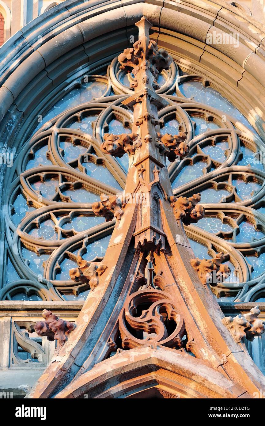 Main round window of Roman Catholic Church of St. Nicholas in Kyiv ...