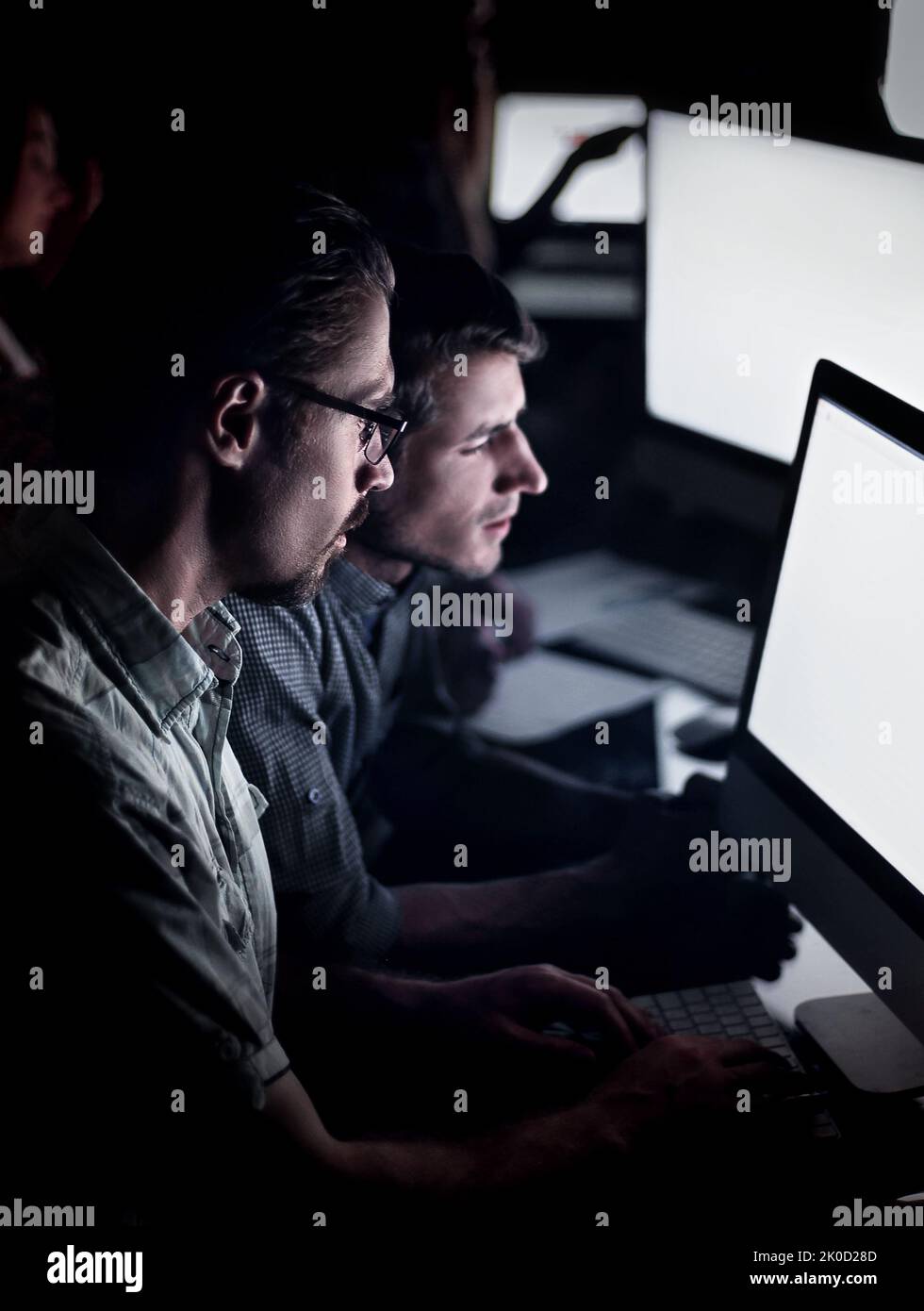 Late night businessman works on hi-res stock photography and images - Alamy