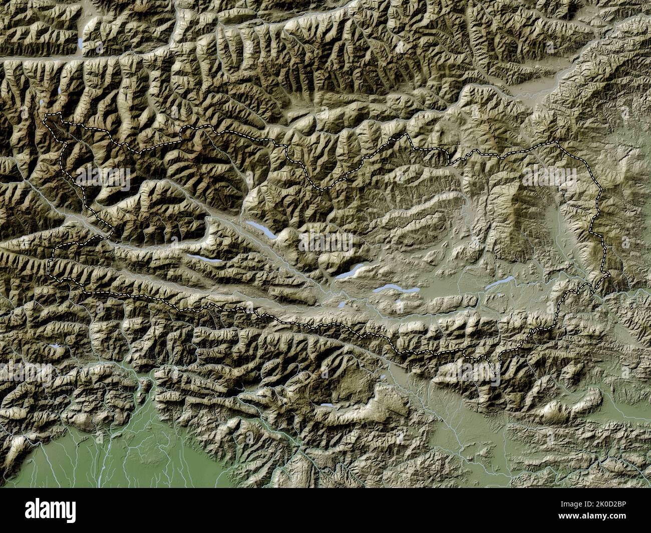 Karnten, state of Austria. Elevation map colored in wiki style with lakes and rivers Stock Photo ...