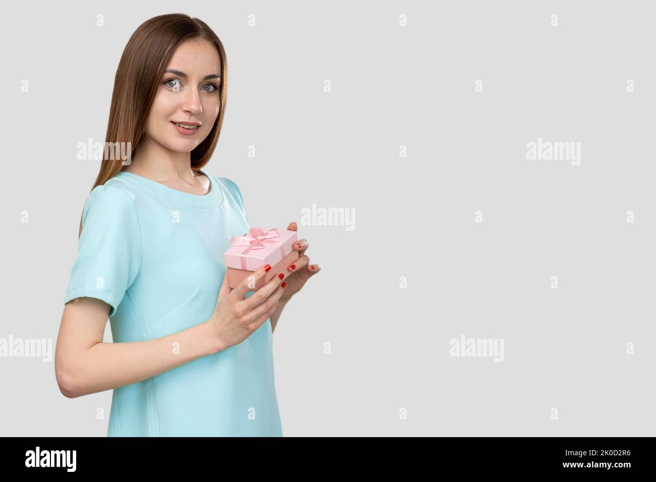 Woman surprise gift hi-res stock photography and images - Alamy