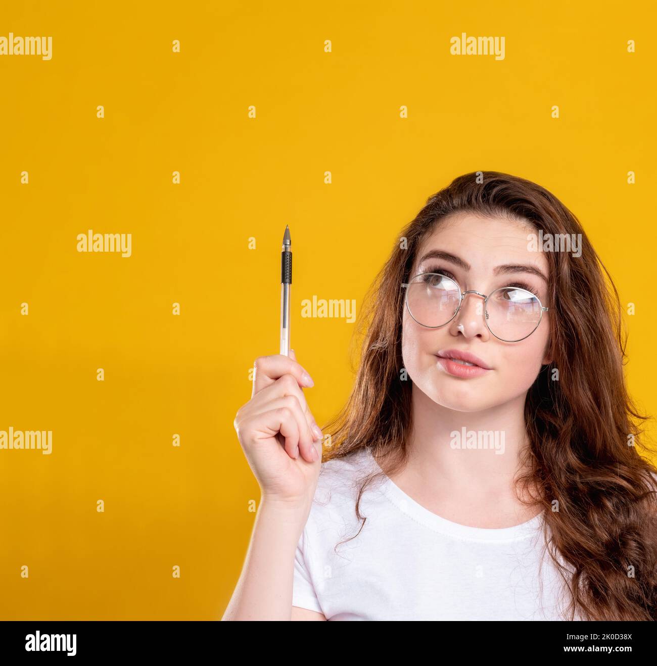 inspired woman portrait advertising background Stock Photo - Alamy