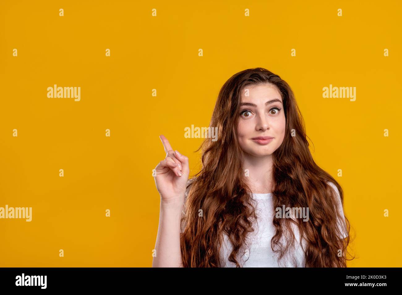 impressed woman portrait special offer amazed Stock Photo - Alamy