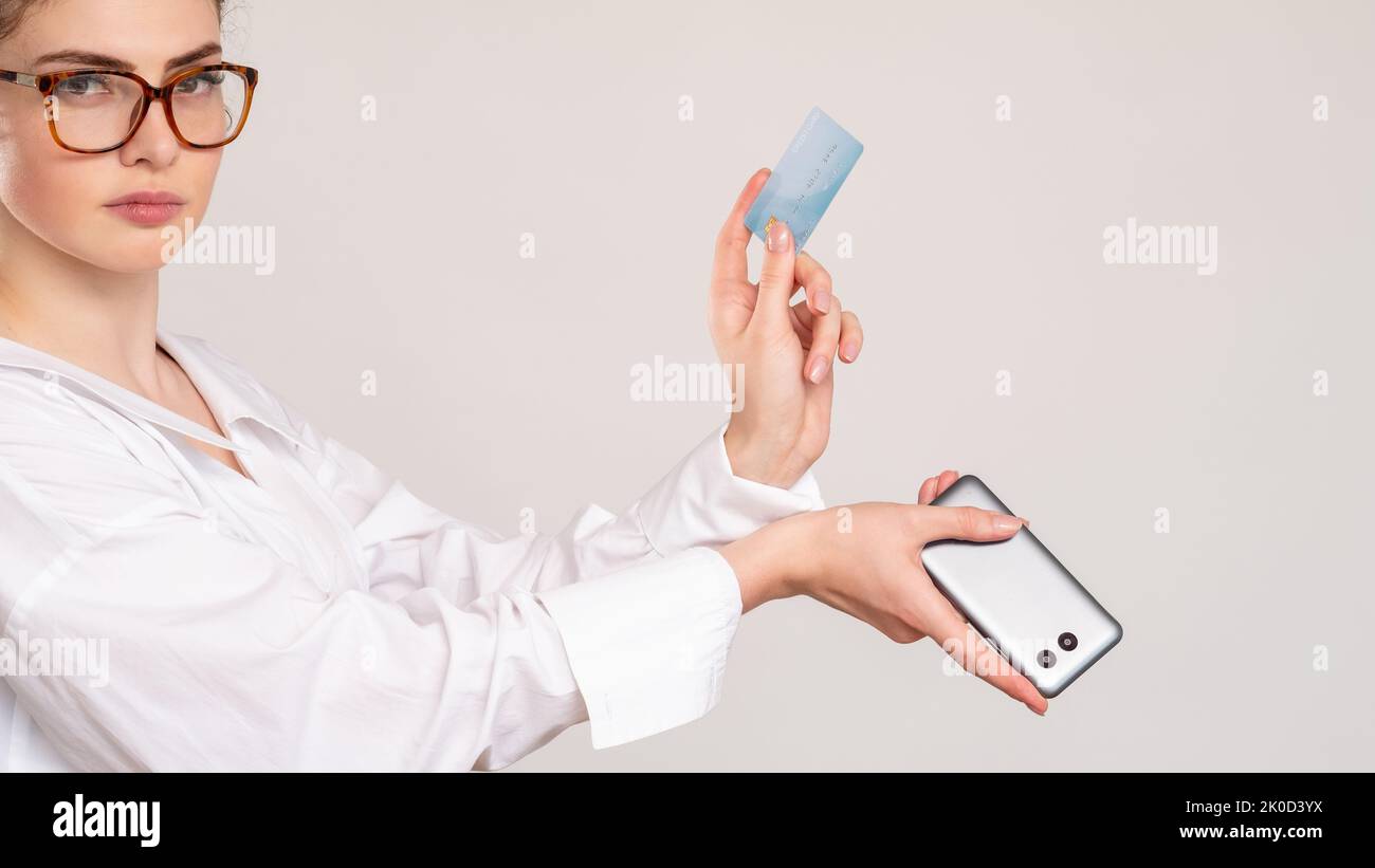 electronic payment easy banking confident client Stock Photo - Alamy