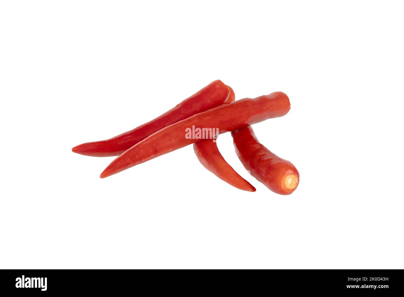 Natural of three chili peppers isolated on white background with ...